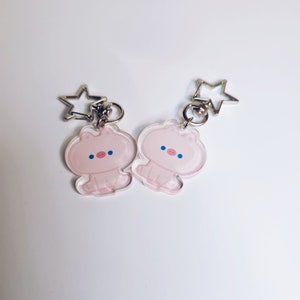 Cute Pig Keychain - Etsy