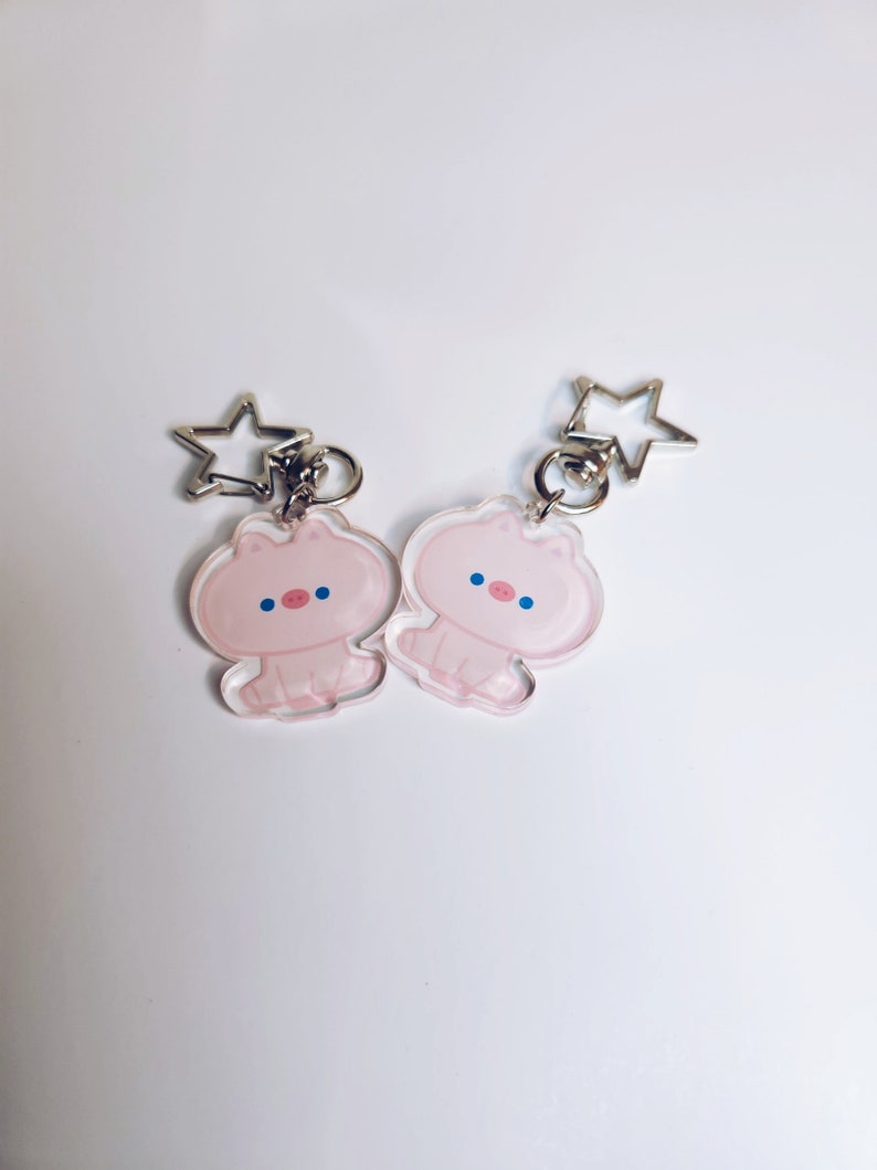 Cute Pig Keychain - Etsy