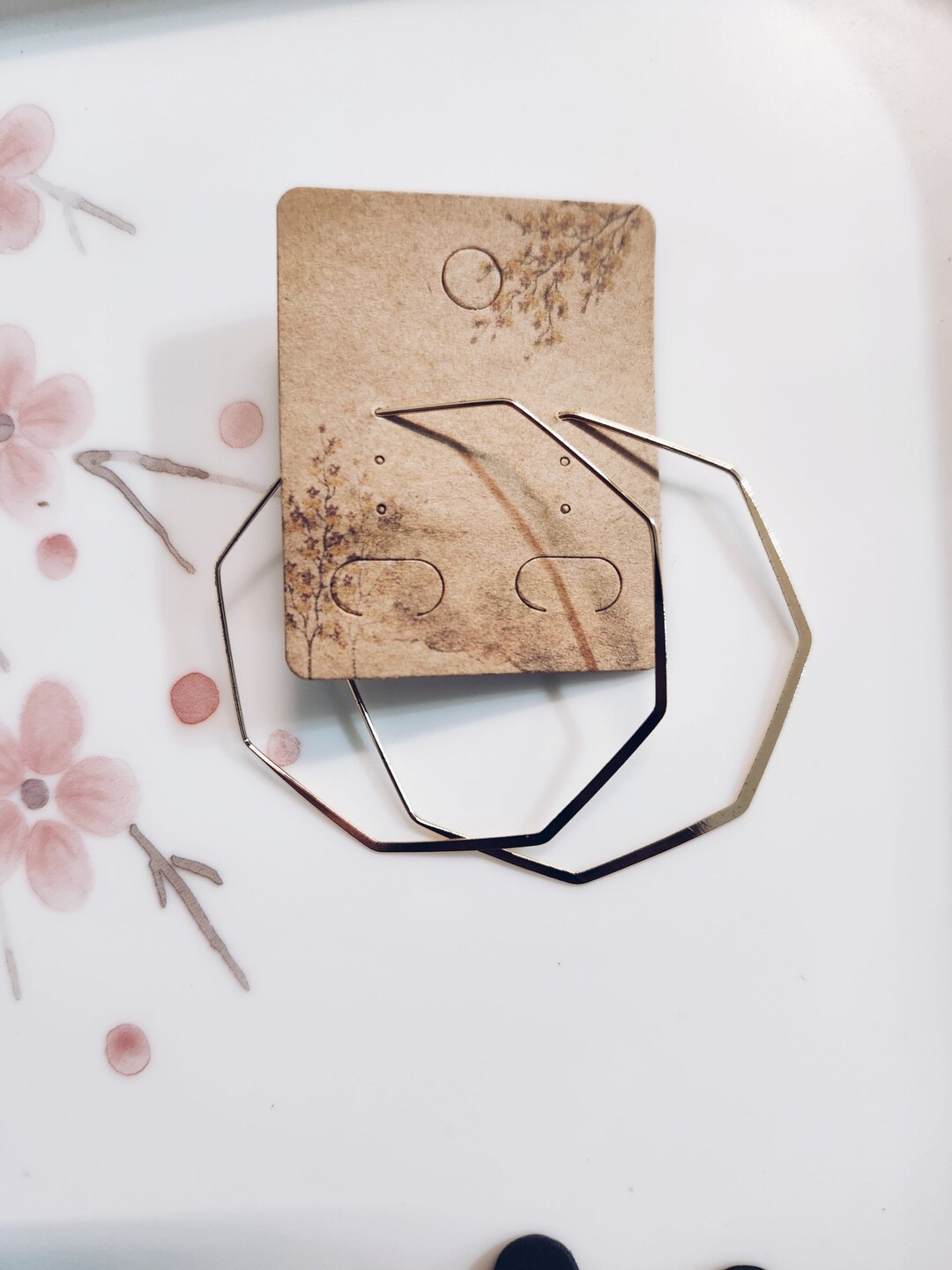 Dainty Octagon Hoop Earrings - Etsy