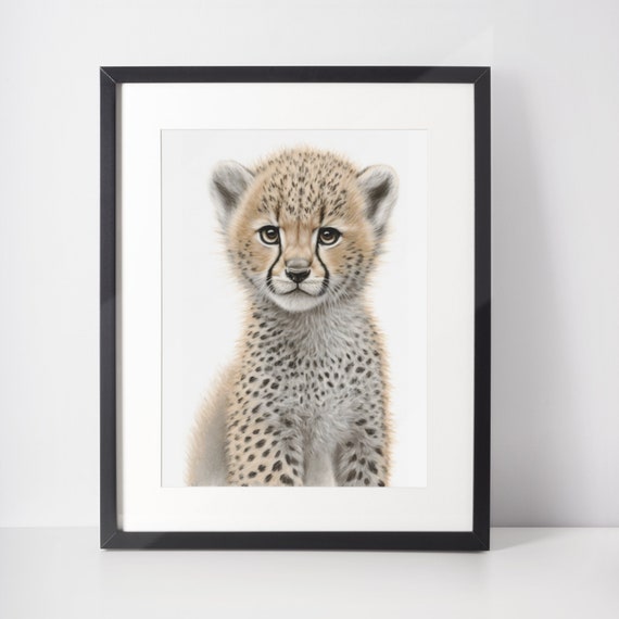 Cute Baby Cheetah Cubs Drawing