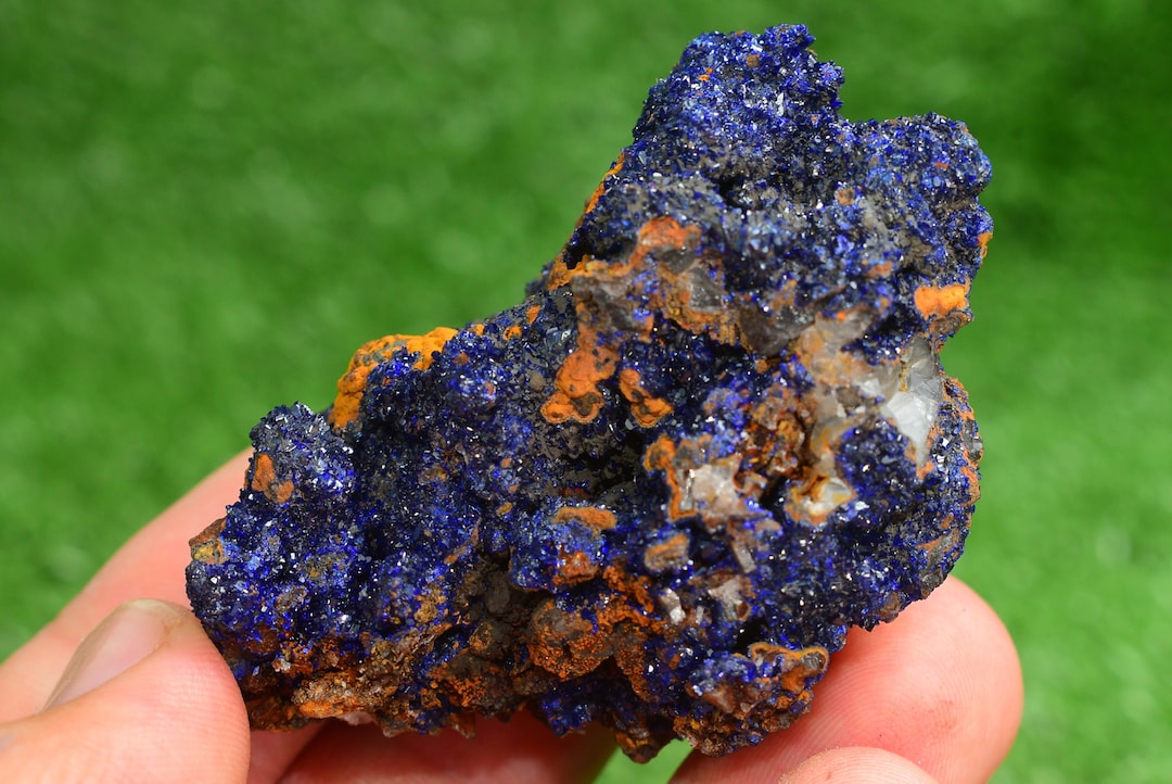 Azurite Crystal From Morocco - Freeform Cluster Shape, Natural and ...