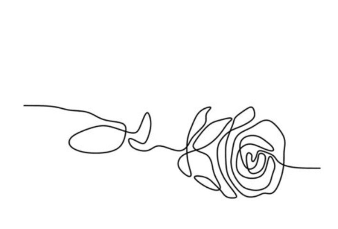 One Line Rose Flower Minimalist Drawing Illustration Floral Art Design ...