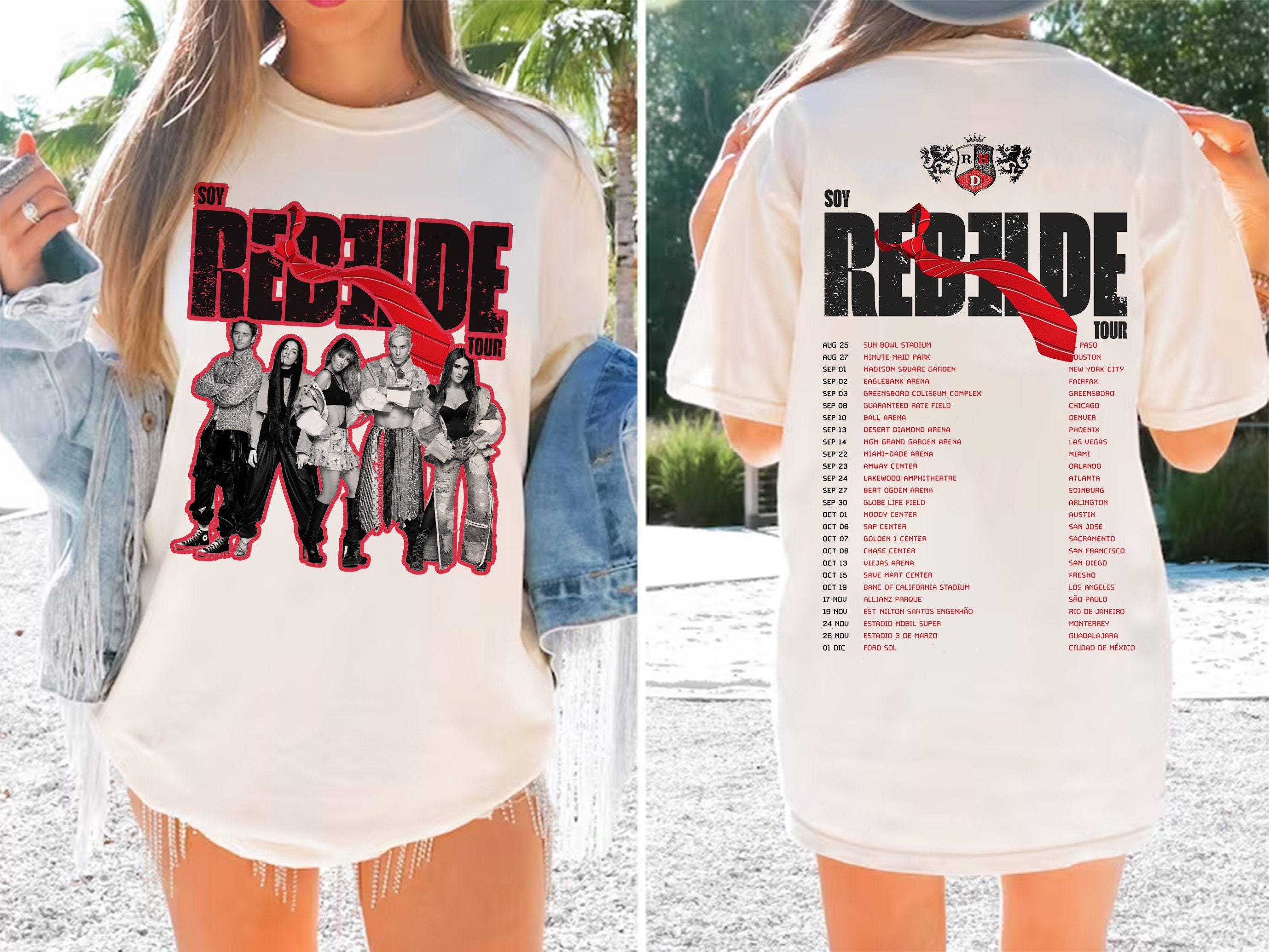 RBD Touring 2 sides Shirt, Rbd Fans Sweatshirt, RBD Logo Tee, Rebelde ...