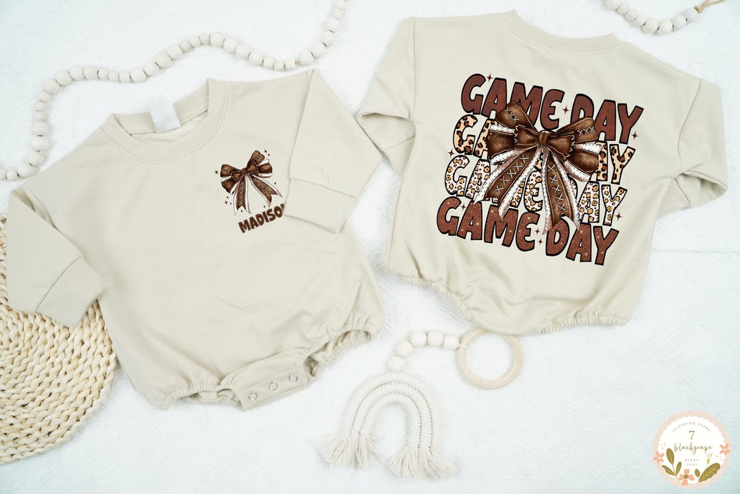 Retro Football Custom Name Game Day Baby Onesie, Game Day Baby Clothes ...