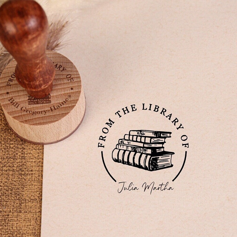 Library Stamp - Etsy