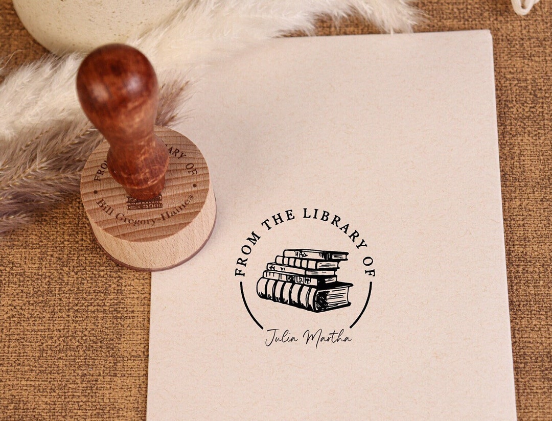 PERSONALIZED BOOK STAMP | Self Inking Library Stamp | Custom Library ...