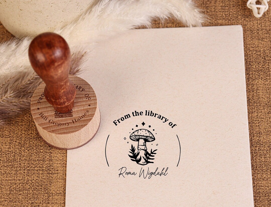 Personalized Book Stamp | Round Library Stamp | From the Library of ...