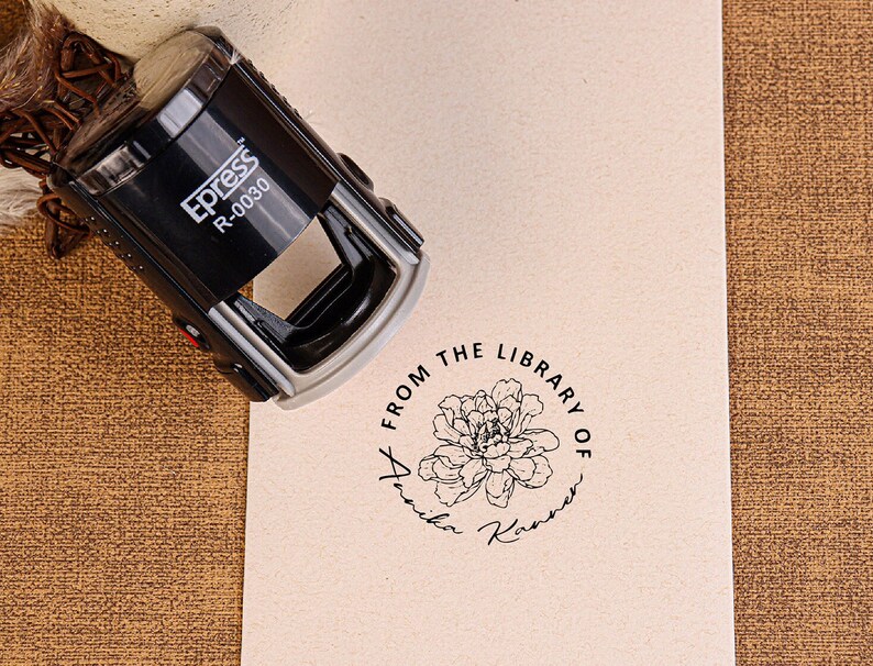 From the Library of |custom Library Stamp|personalized BOOK Stamp ...