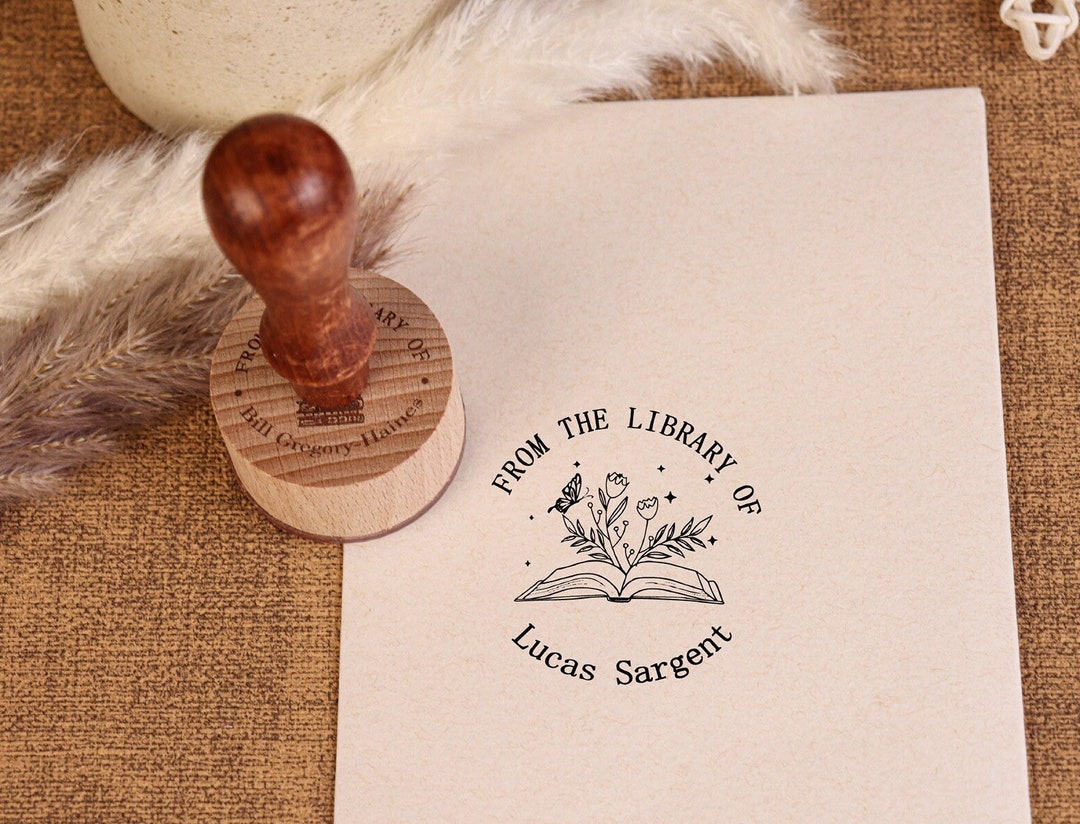 From the Library of Ex Libris Mountain Book Stamp This Book Belongs to Personalized Library ...