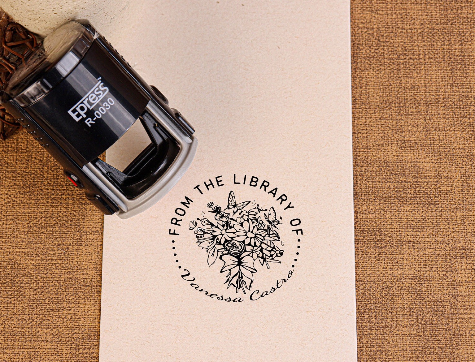 PERSONALIZED BOOK STAMP | Self Inking Library Stamp | Custom Library ...