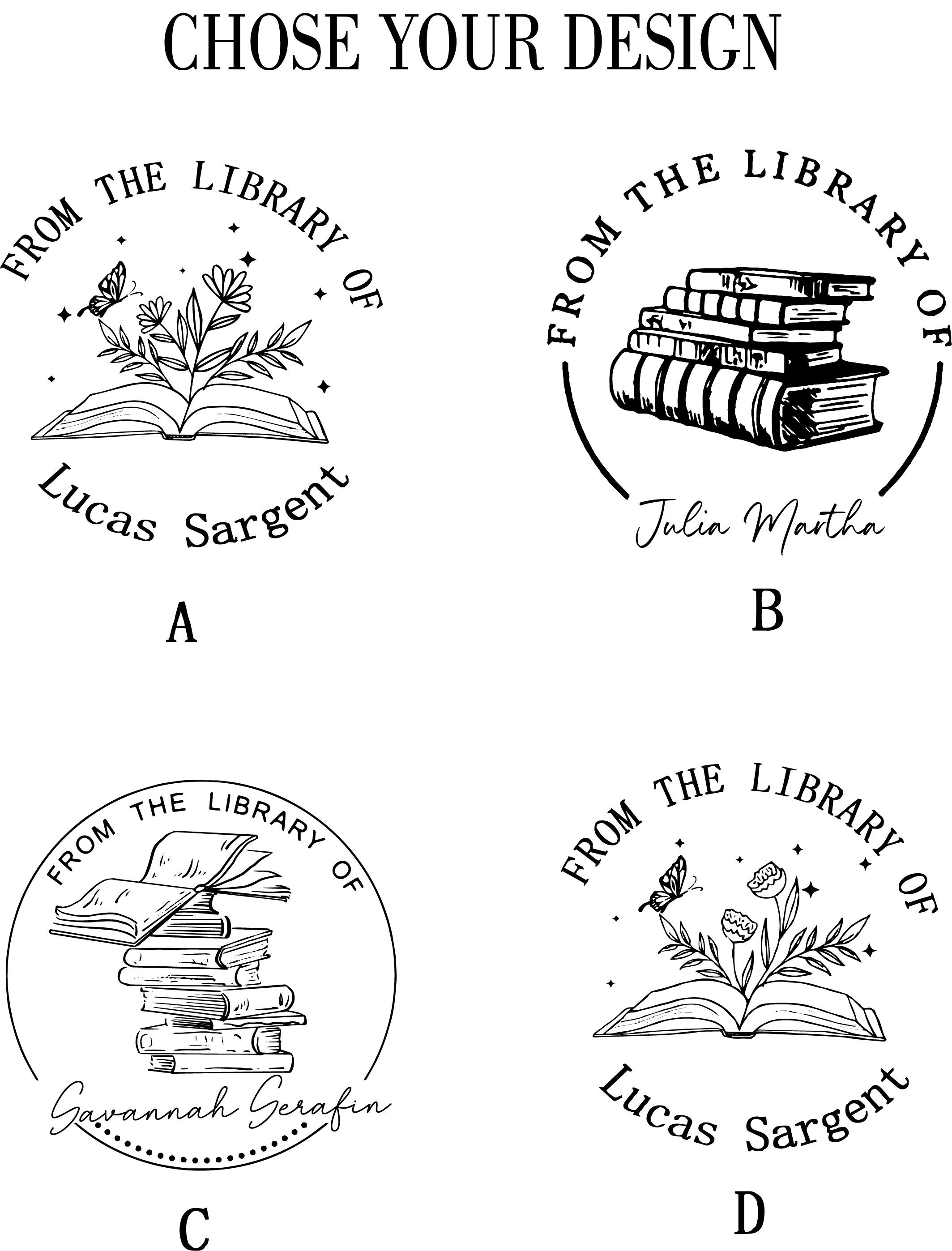 PERSONALIZED BOOK STAMP | Self Inking Library Stamp | Custom Library ...