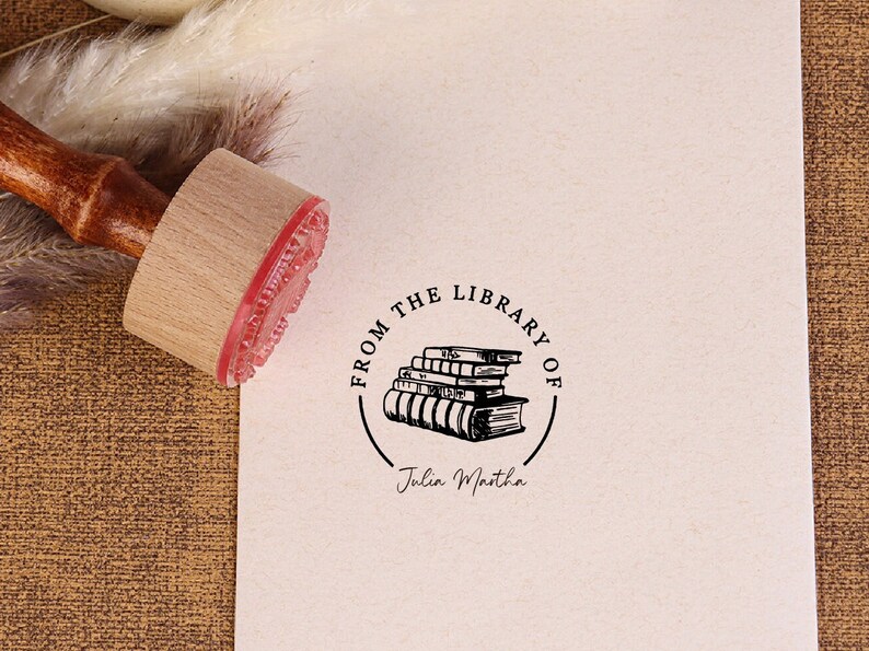 PERSONALIZED BOOK STAMP | Self Inking Library Stamp | Custom Library ...