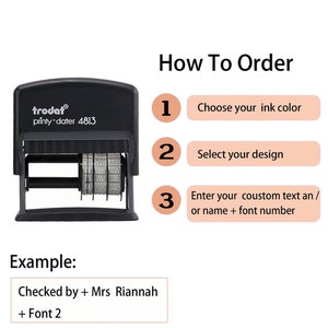 Personalized Teacher Name and Date Stamp, Personalized Name and Date ...
