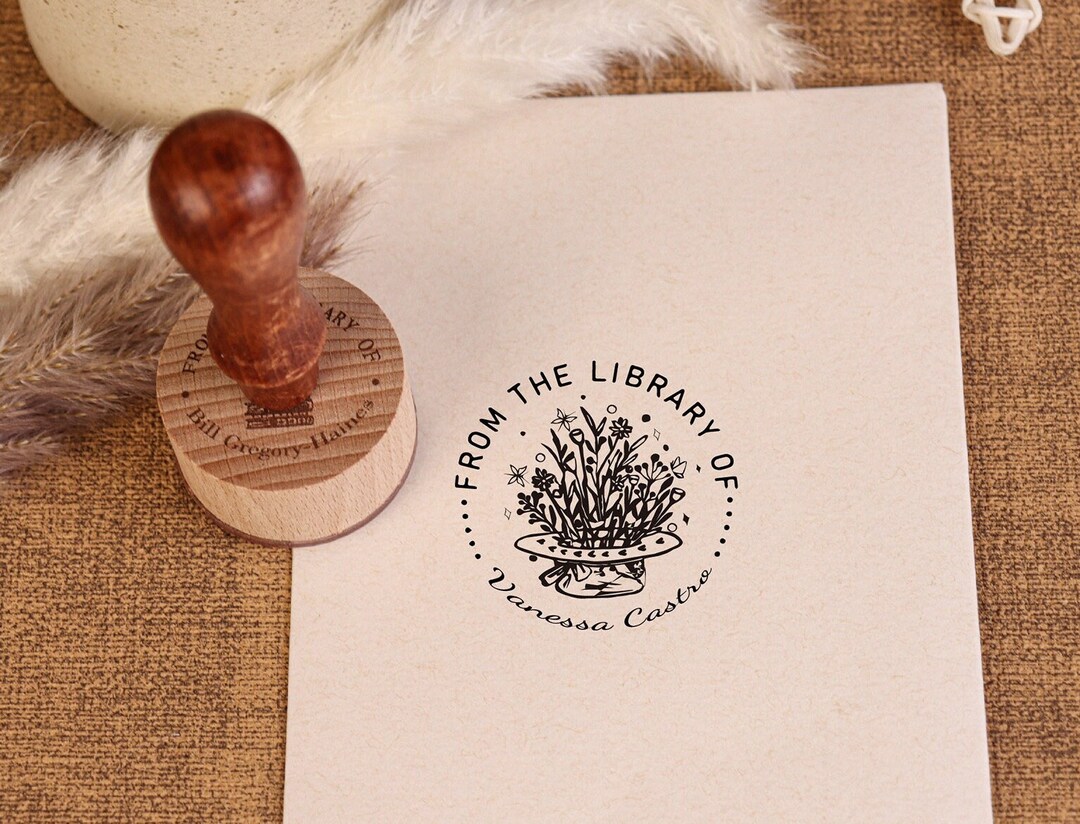 PERSONALIZED BOOK STAMP | Self Inking Library Stamp | Custom Library ...