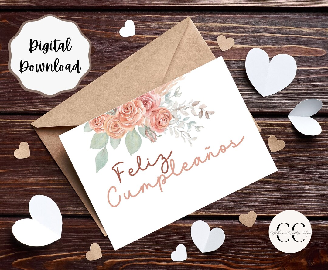 Happy Birthday Card Spanish/feliz Cumpleanos/spanish Printable Birthday ...