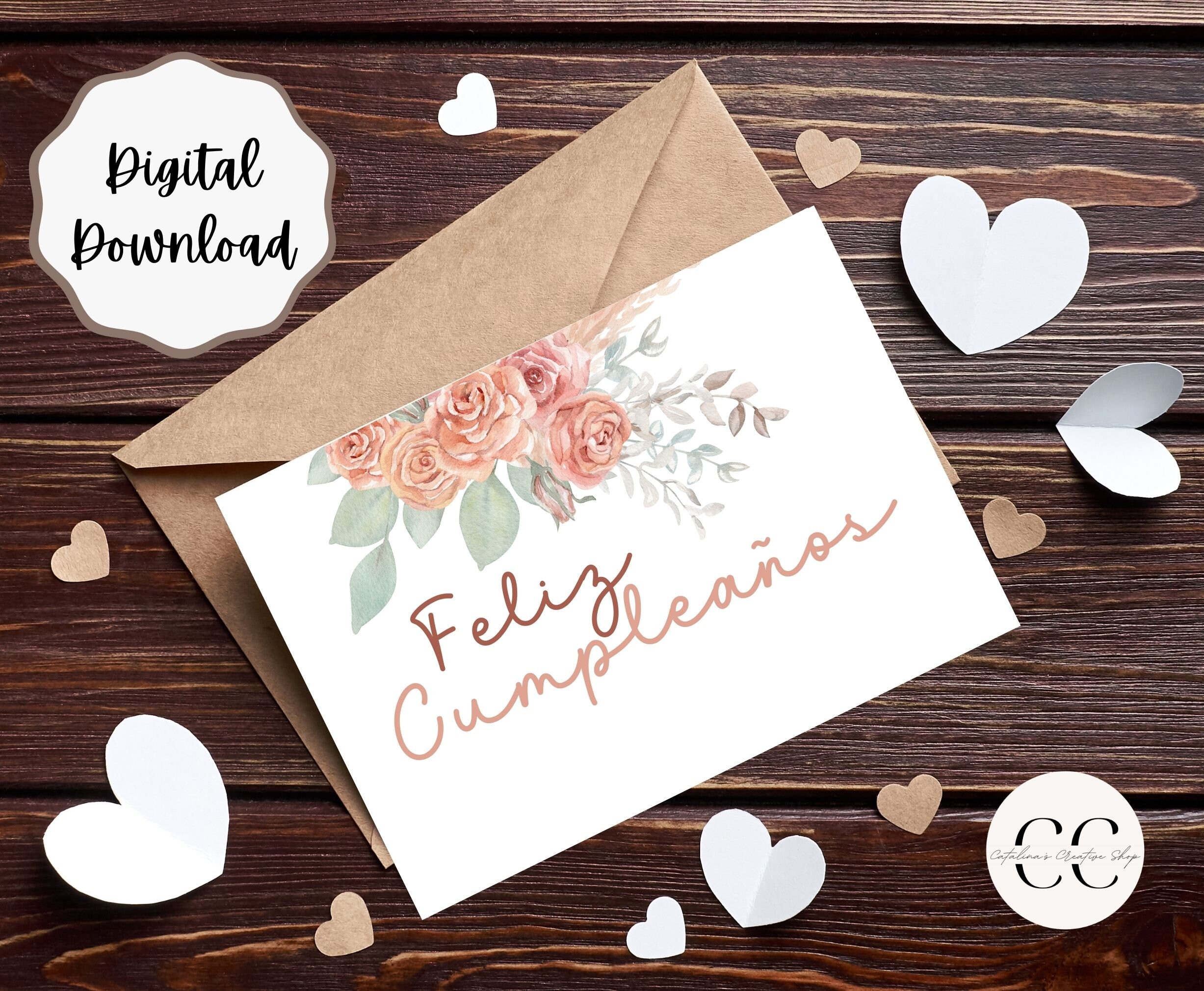 Happy Birthday Card Spanish/feliz Cumpleanos/spanish Printable Birthday ...