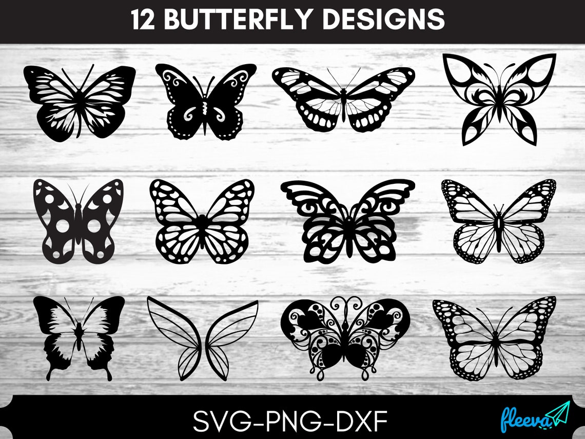Butterfly SVG, DXF, PNG, Butterfly Template, Printable Butterflies ...