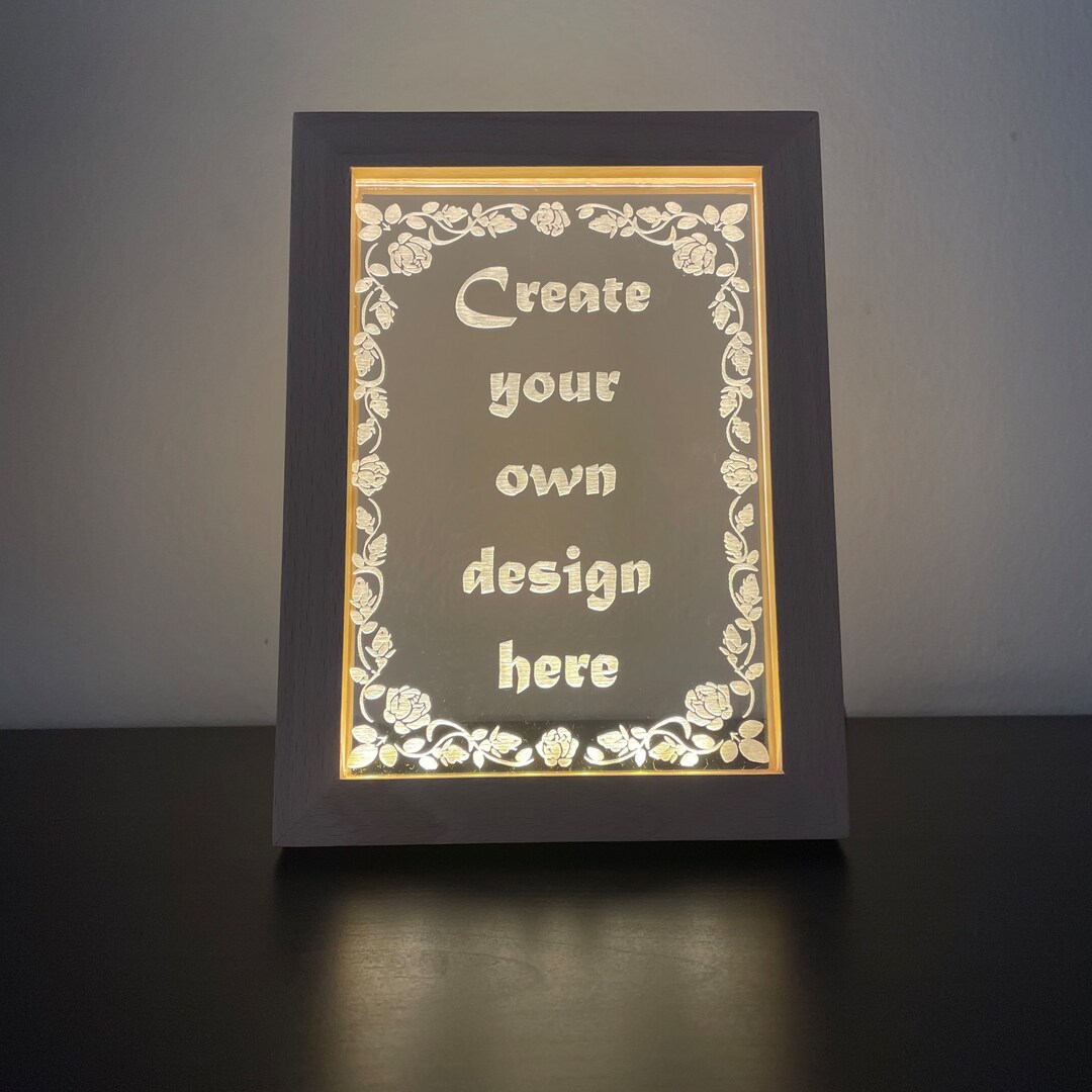 Custom Wooden LED Frame Personalized Gift Create Your Own Desgin - Etsy