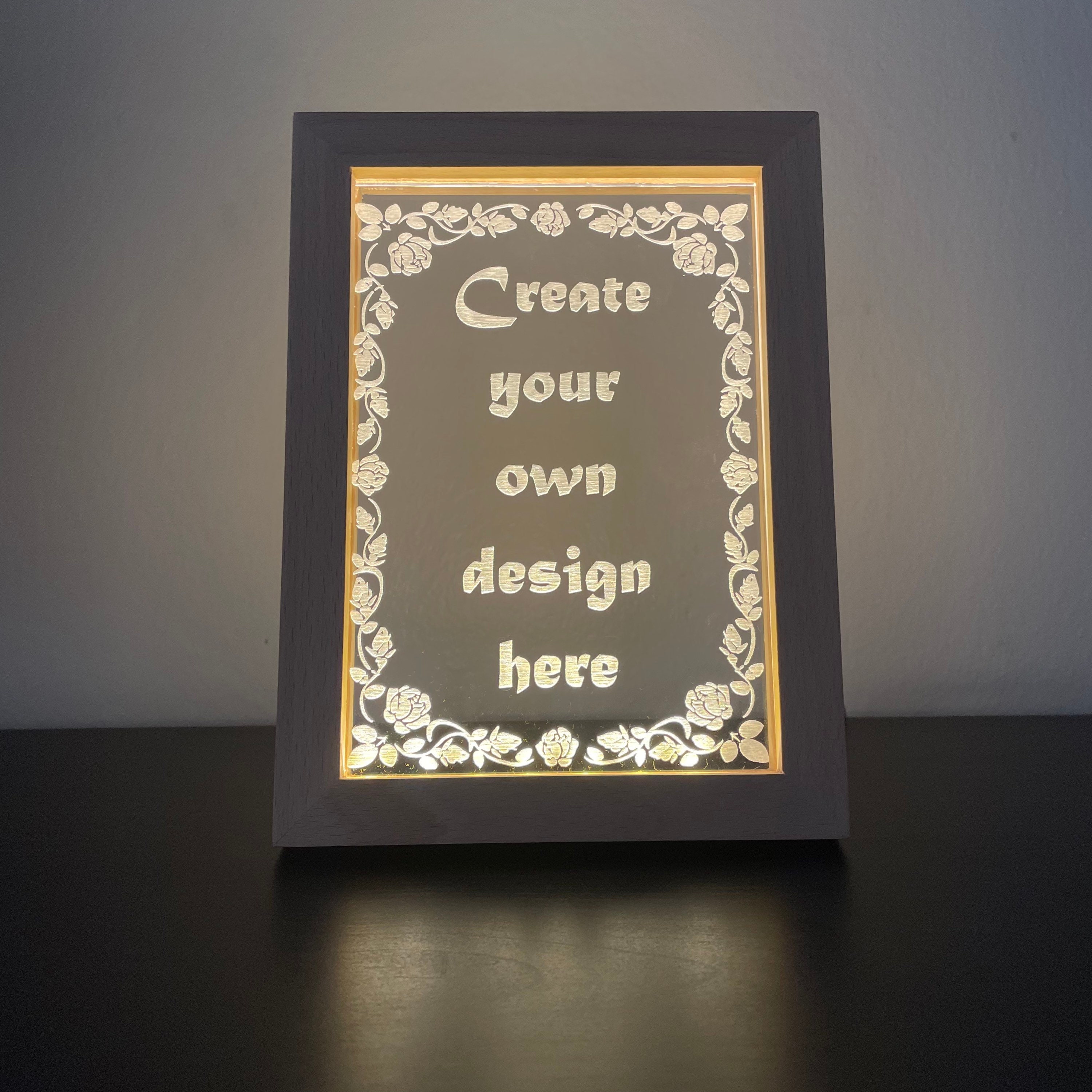 Custom Wooden LED Frame Personalized Gift Create Your Own Desgin - Etsy