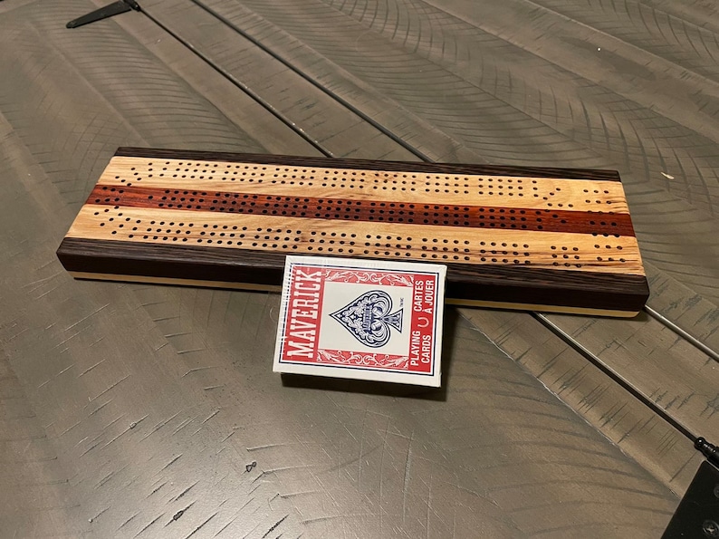 Handmade Hardwood 3 Lane Cribbage Board With Peg Storage. Great Gift ...