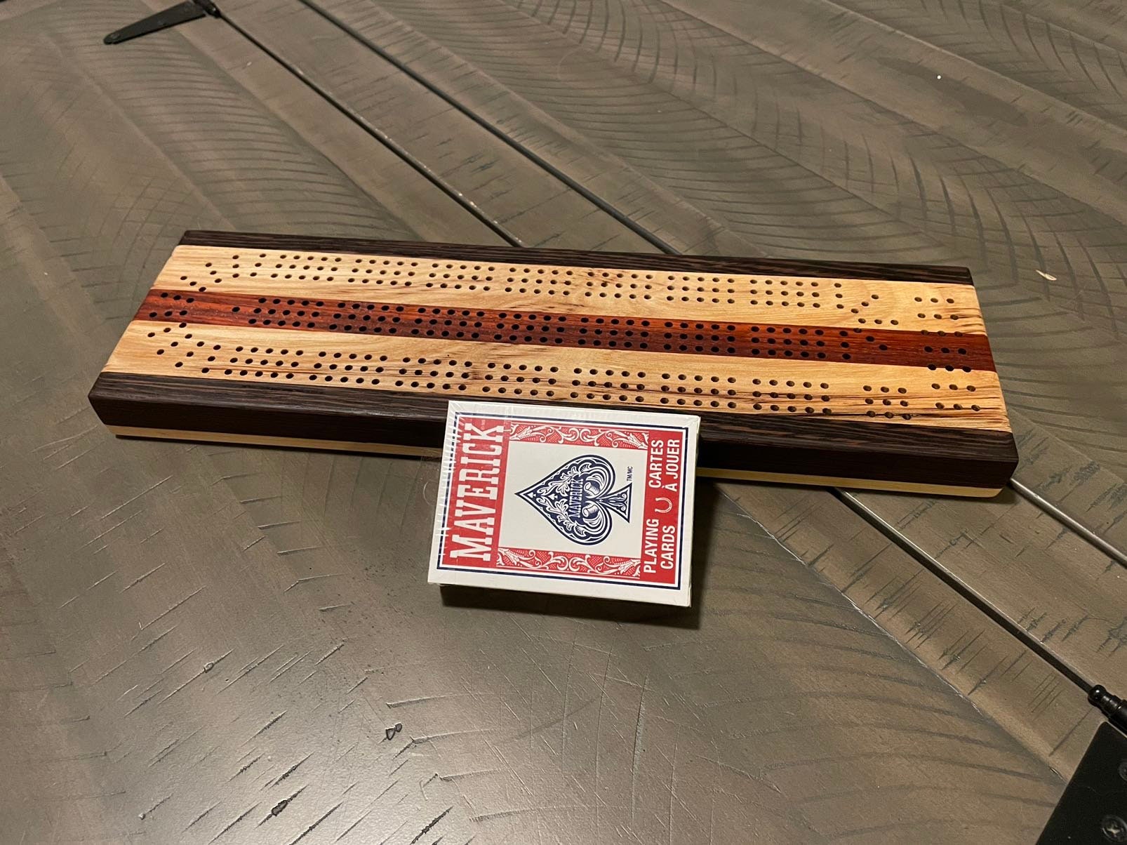 Handmade Hardwood 3 Lane Cribbage Board With Peg Storage. Great Gift for Fall Parties, Birthday ...