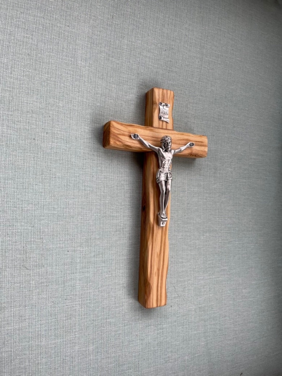 Handmade Hardwood Wall Crucifix. Gift for Baptism, First Communion or ...