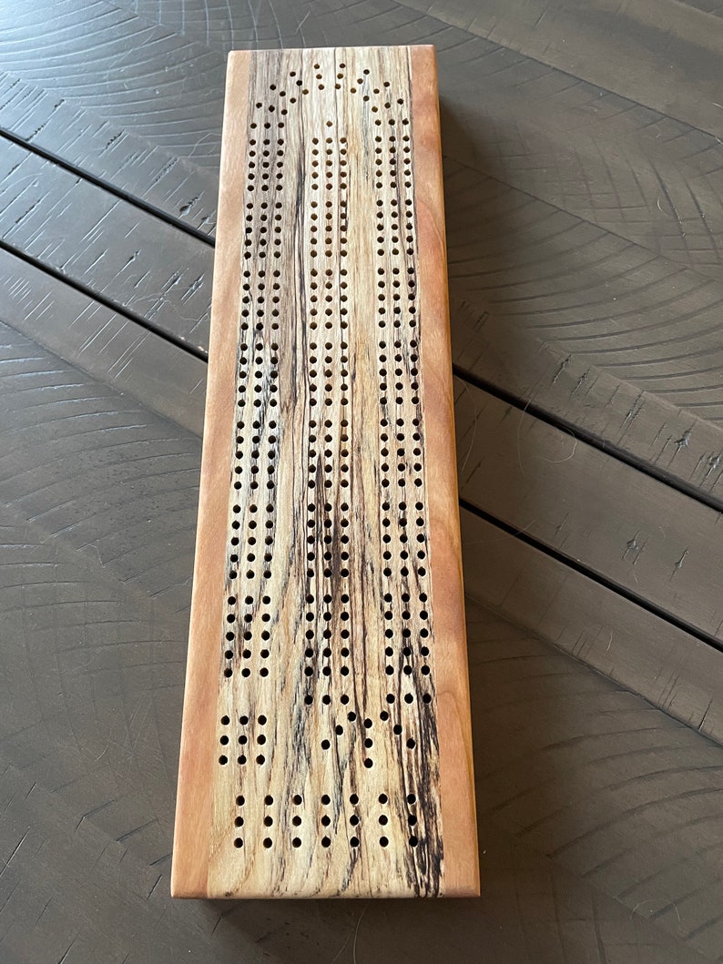Handmade Hardwood 3 Lane Cribbage Board With Peg Storage. Great Gift ...