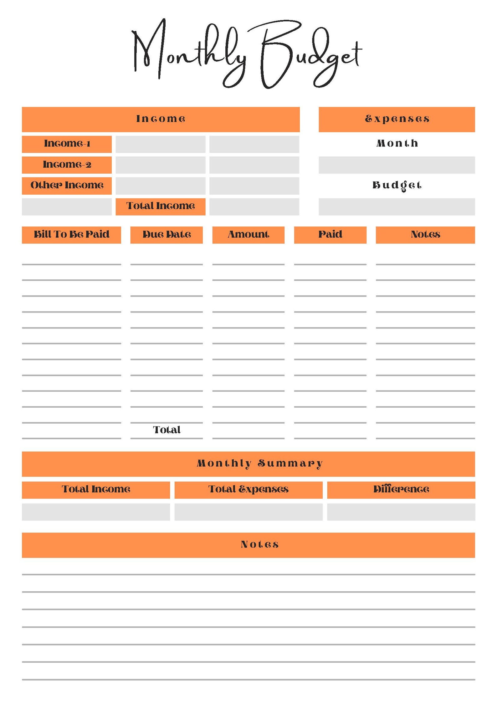 ADHD Monthly Budget Planner Printable ADHD Journal Etsy Australia