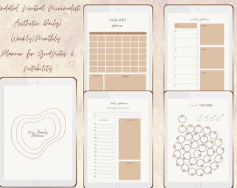 Digital Planner Undated Simple Minimalist Boho Terracotta Daily, Weekly ...