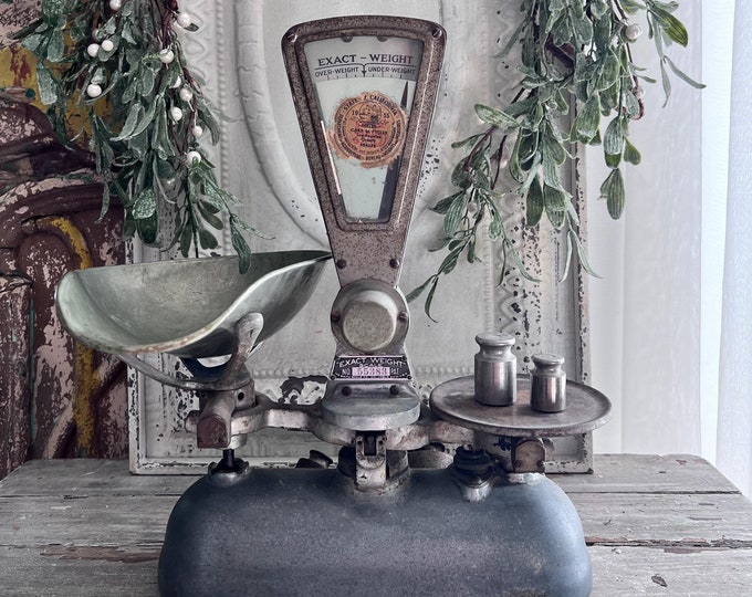 Vintage Weight Scale With Weights - Etsy