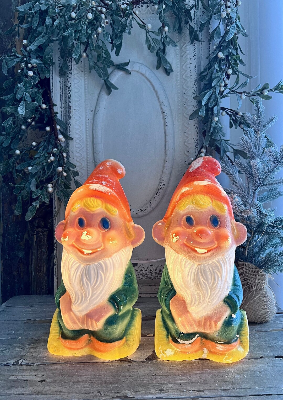 Vintage Rare Poloron Blow Mold Elf Gnome - Etsy