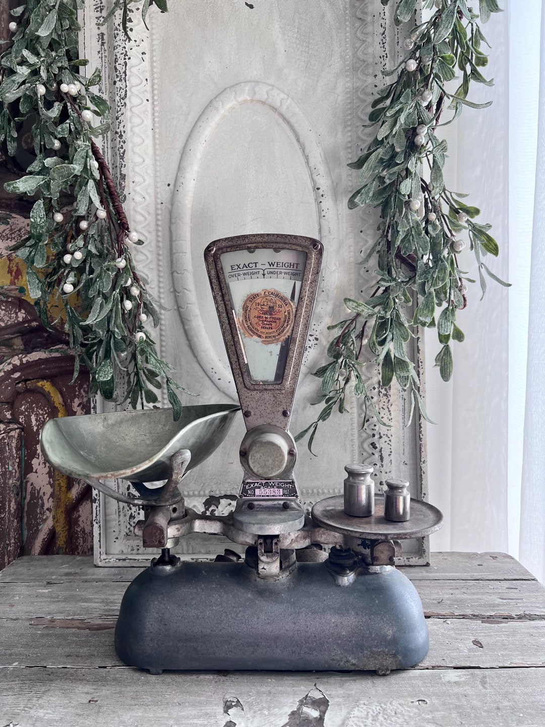 Vintage Weight Scale With Weights - Etsy