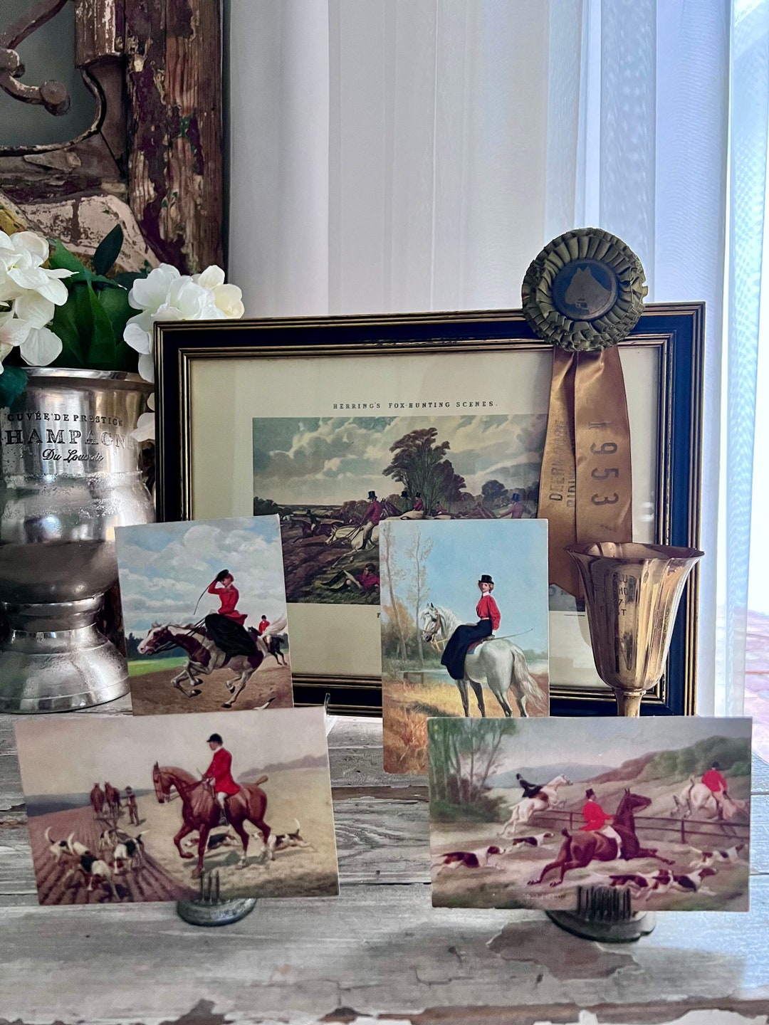 Antique Collection of Four (4) Fox Hunting Postcards - Etsy