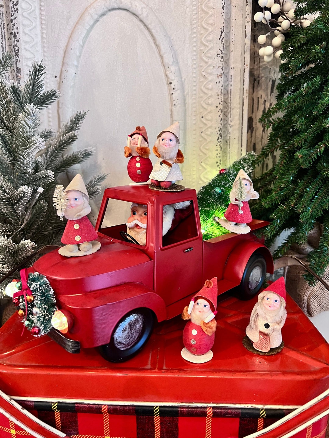 RARE 6 Vintage Shiny-brite Santa Novelties With Box - Etsy