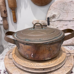 Vintage Copper Double Handed Pot With Lid - Etsy