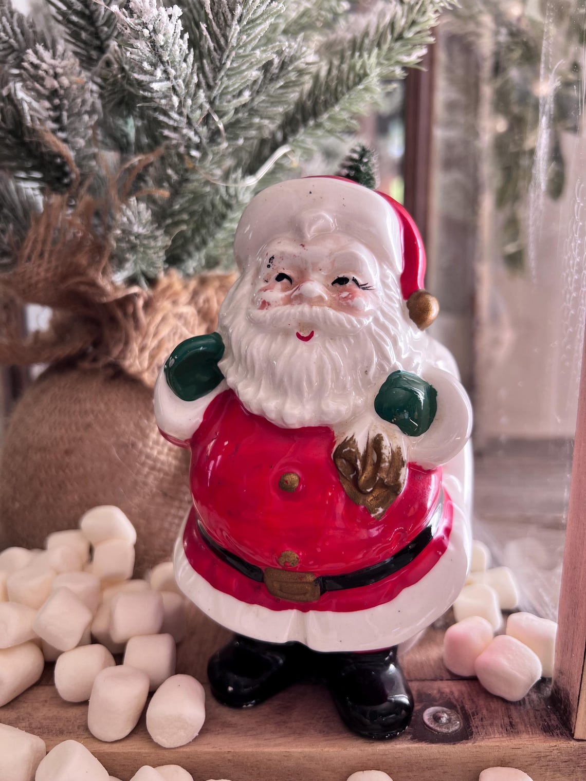 Vintage Lefton Santa Planter - Etsy