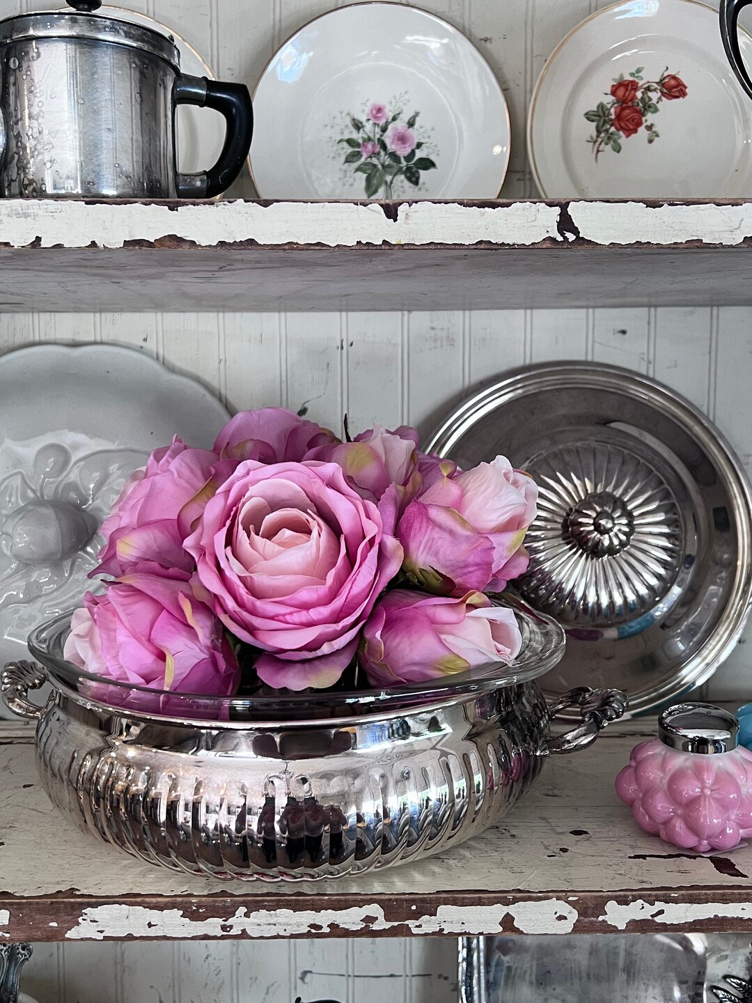 Vintage Silver Plated Pyrex Insert Serving Dish - Etsy