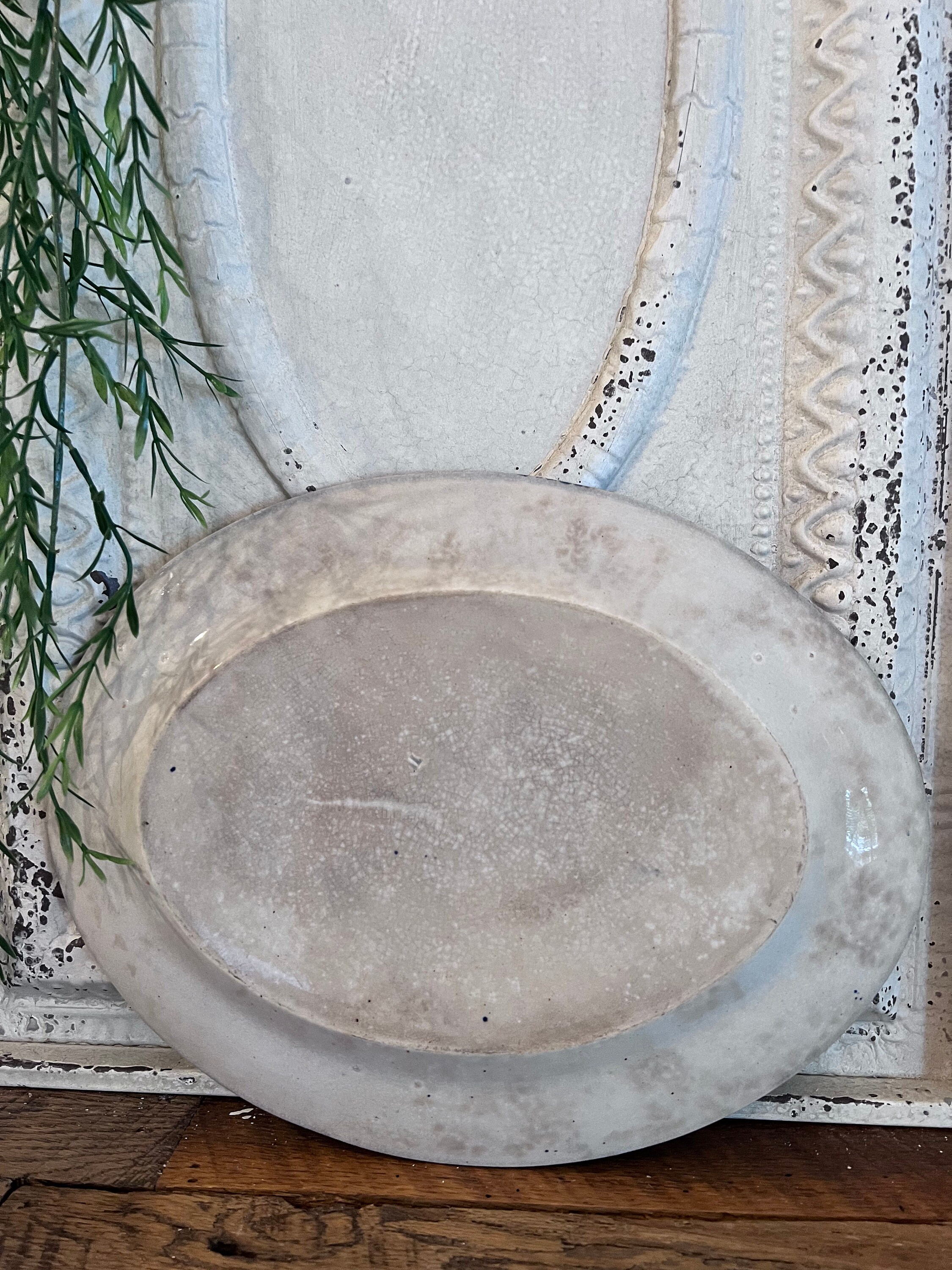Antique Teastained Ironstone Platter - Etsy