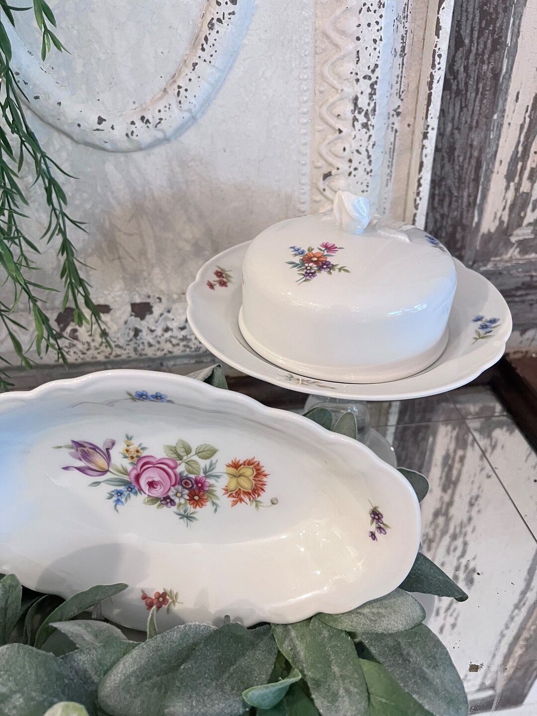 Vintage Breakfast Set Butter Dish With Plate and Platter - Etsy