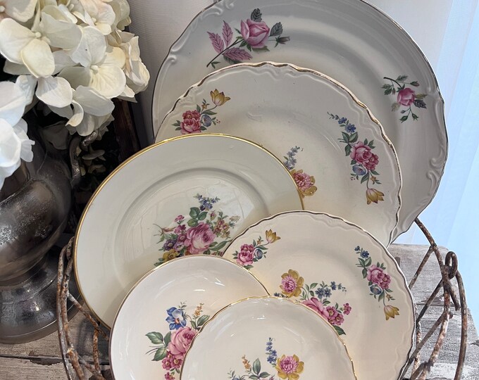 Vintage Ironstone Collection Flower Mismatched Plates Six (6) Plates - Etsy