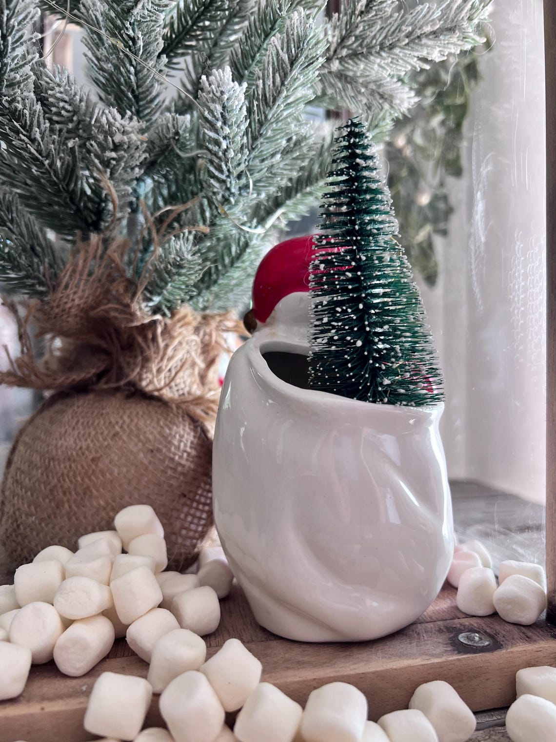 Vintage Lefton Santa Planter - Etsy