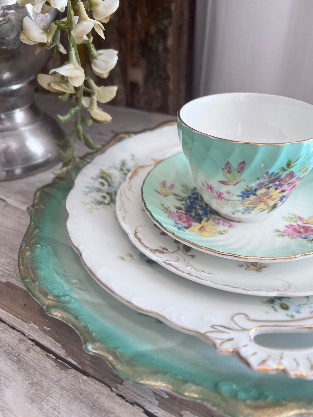 Vintage Bone China Mismatched Collection Five (5) Pieces - Etsy