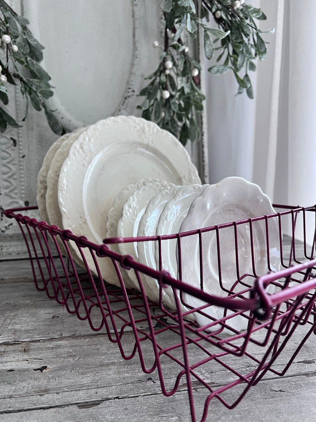 Metal Antique Vintage Wire Dish Rack With Cup Holder - Etsy
