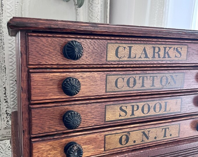Antique Four Drawer Spool and Thread Cabinet - Etsy