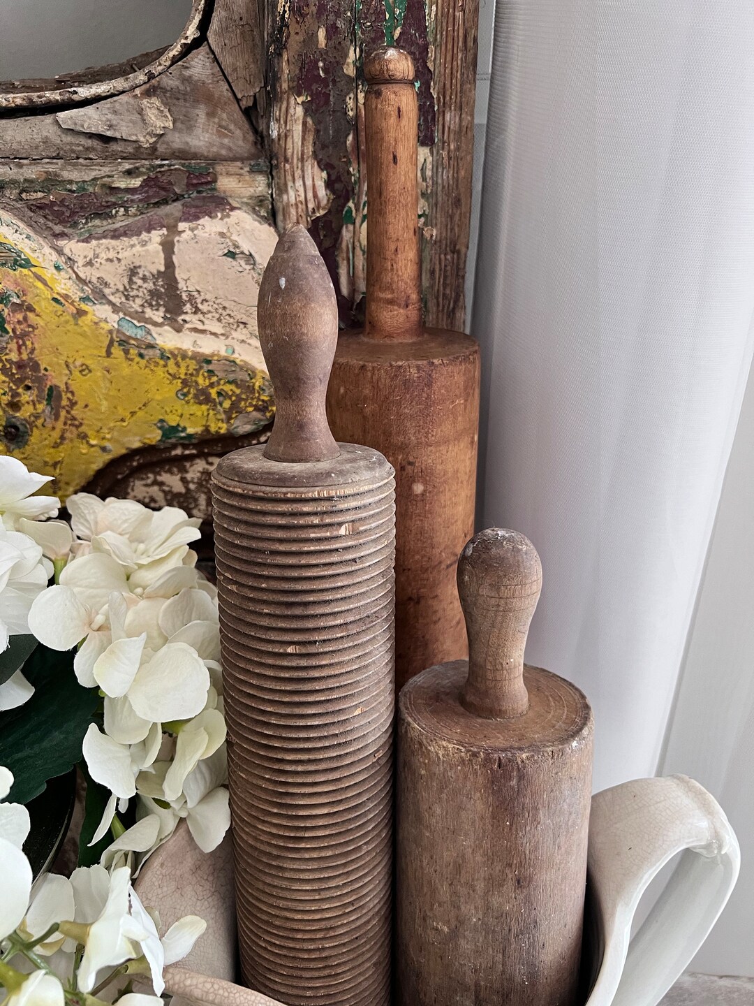 Antique Chunky Large Rolling Pin - Etsy