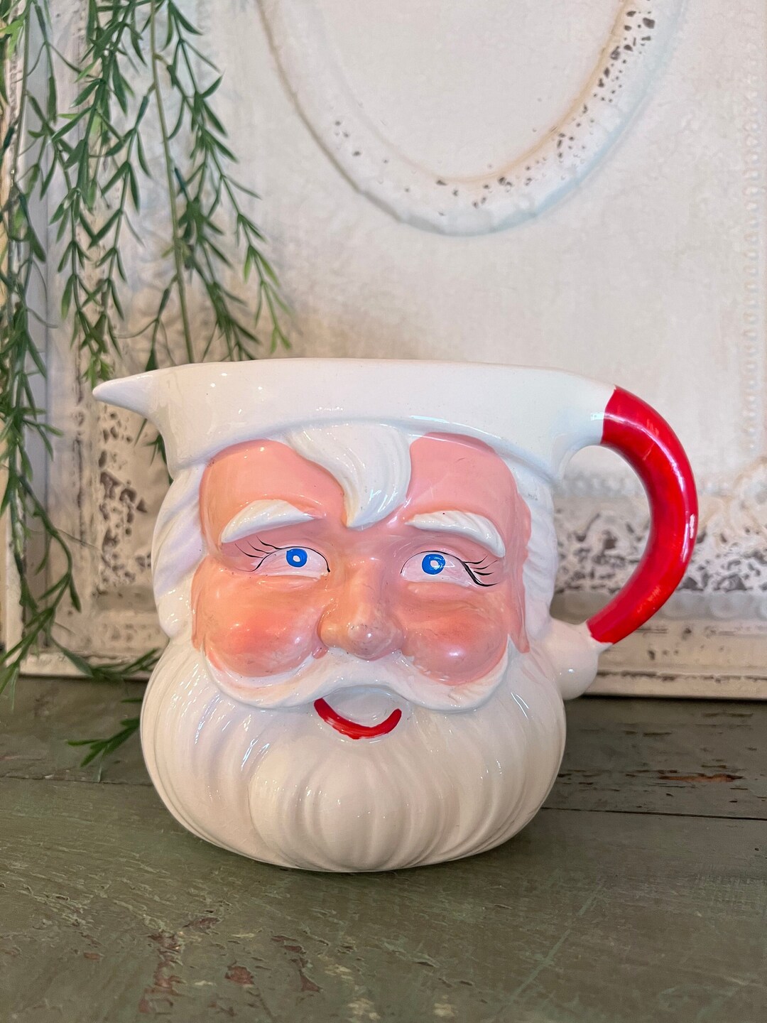 Vintage Ironstone Santa Pitcher - Etsy