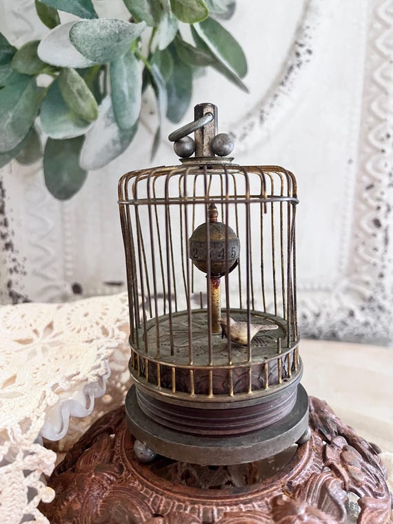 Antique Gold Plate Pocket Watch ~ Alarm Clock ~ Birdc… - Gem