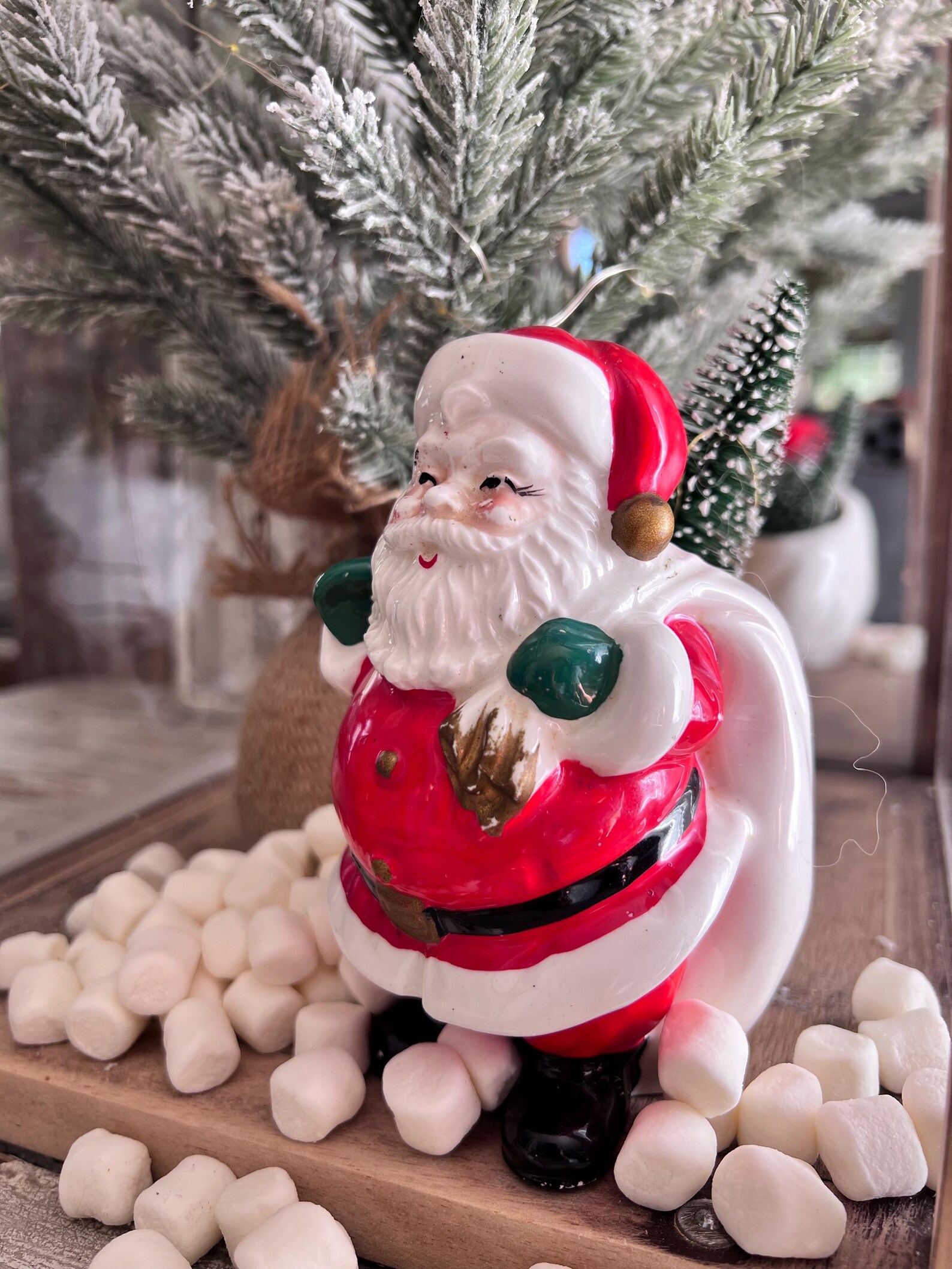 Vintage Lefton Santa Planter - Etsy