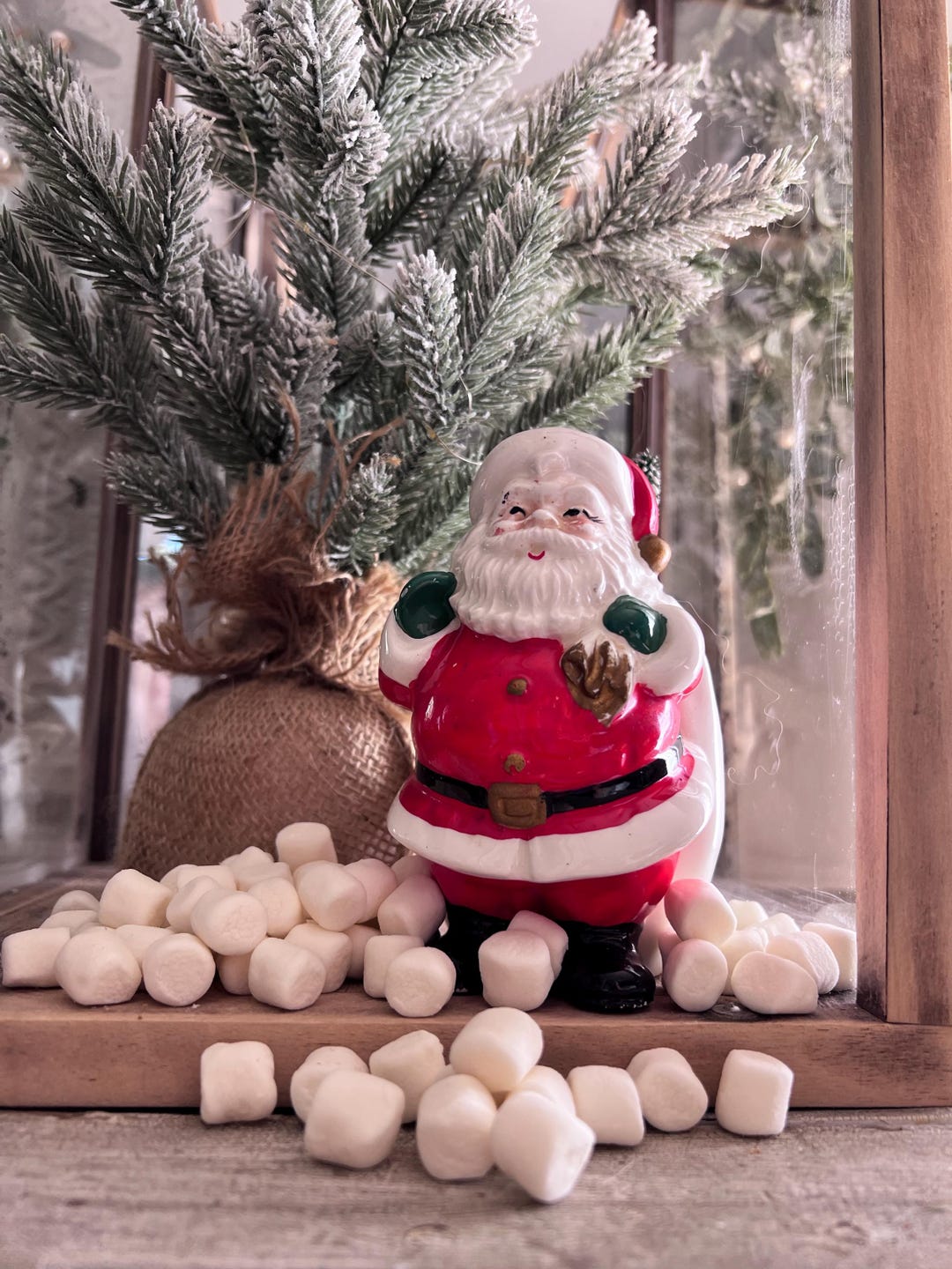 Vintage Lefton Santa Planter - Etsy