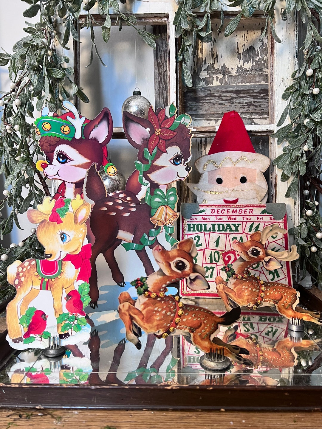 Vintage Kitsch Christmas Decor 6 Pieces - Etsy